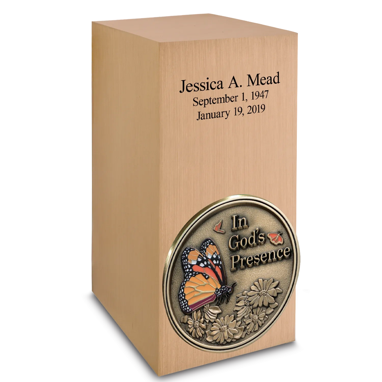 Brushed Bronze Vertical Urn – Remembrance Store™ by Batesville